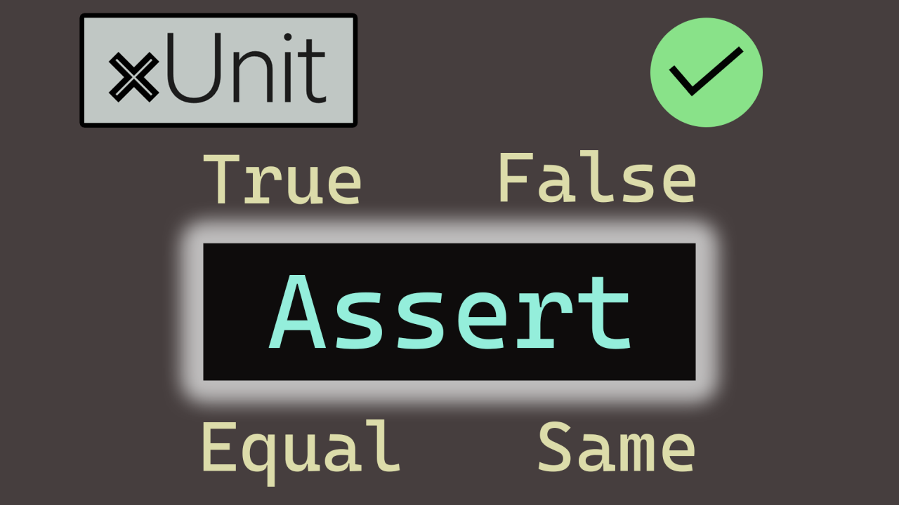 xUnit Assert basics: True/False, Equal, Same, Matches
